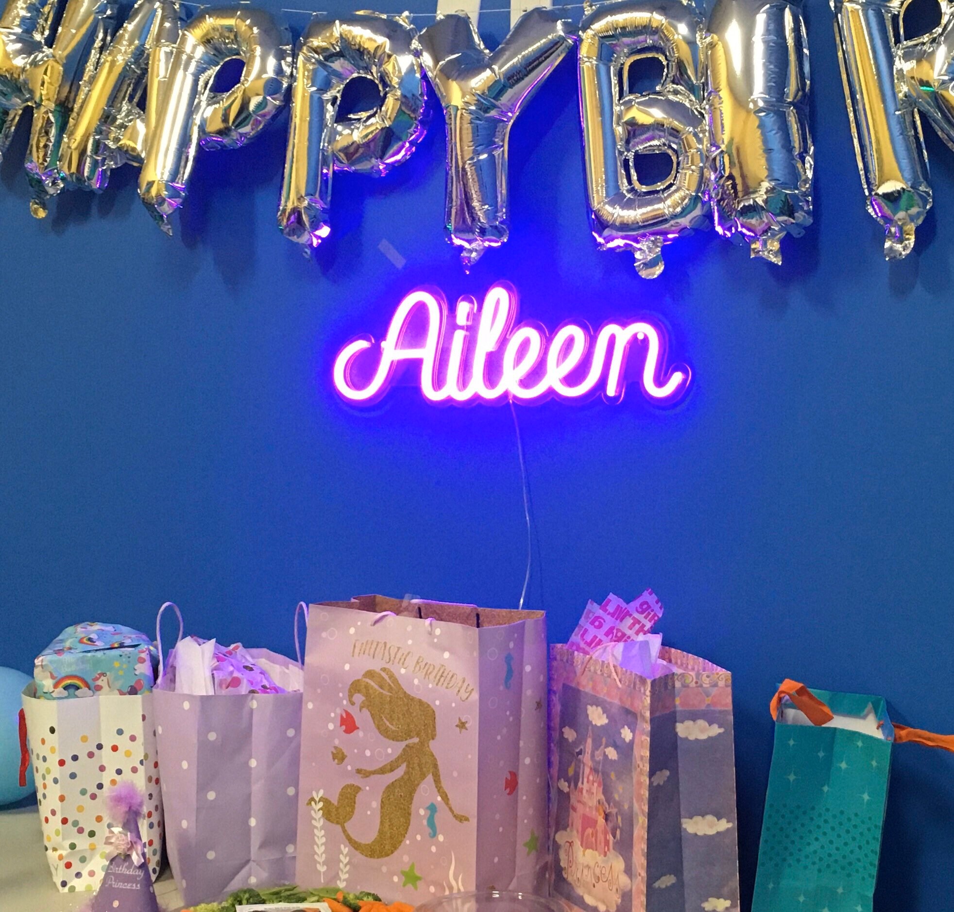 Custom Neon Sign Aileen Font Name Nursery Neon Sign Dorm | Etsy