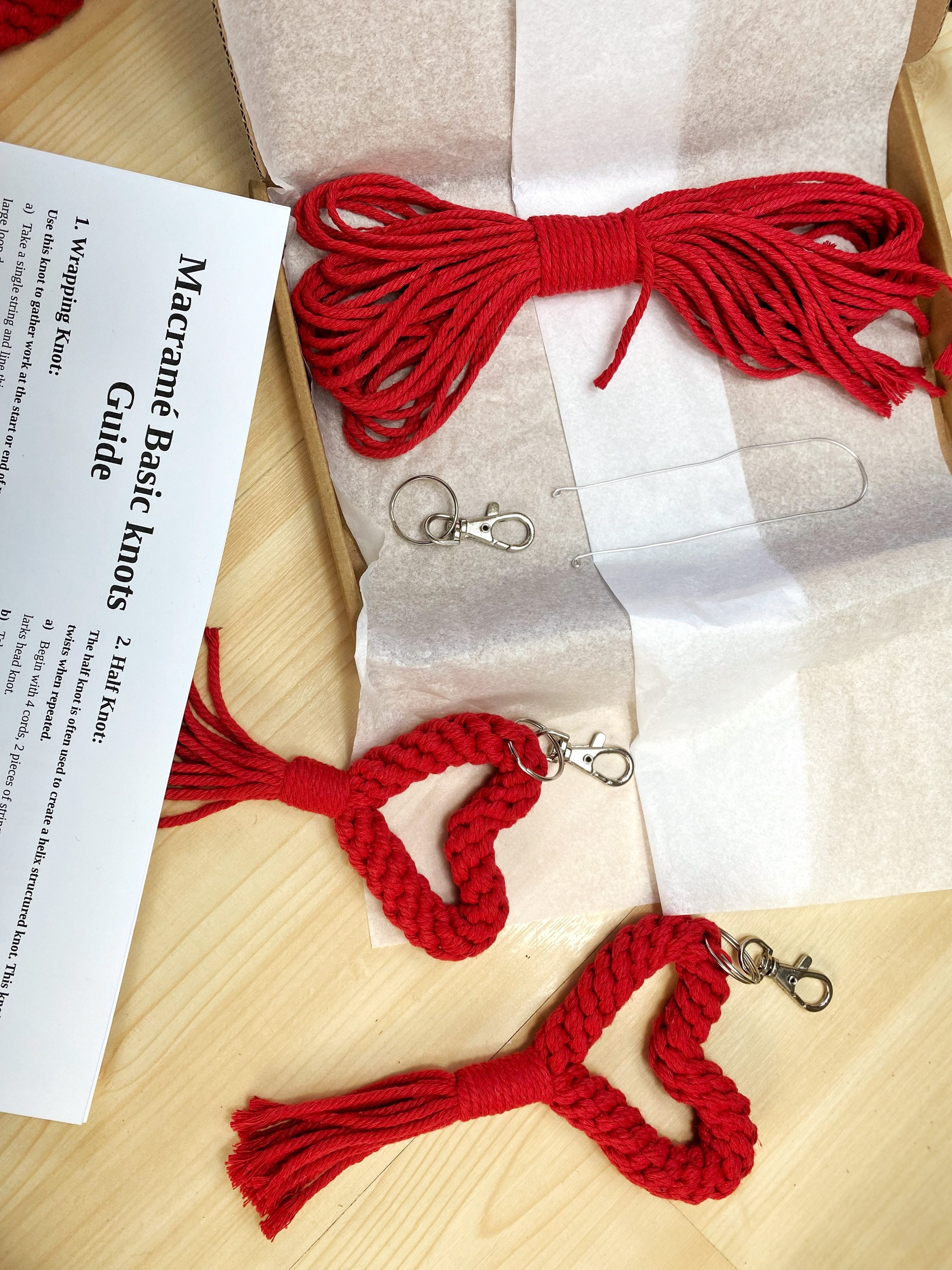 Macrame Heart PDF Pattern Easy Valentines Keychain Tutorial - Etsy