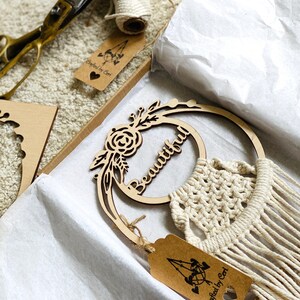 Personalised Name Bow Holder Wood Sign With Macrame - Holds Lots of ...