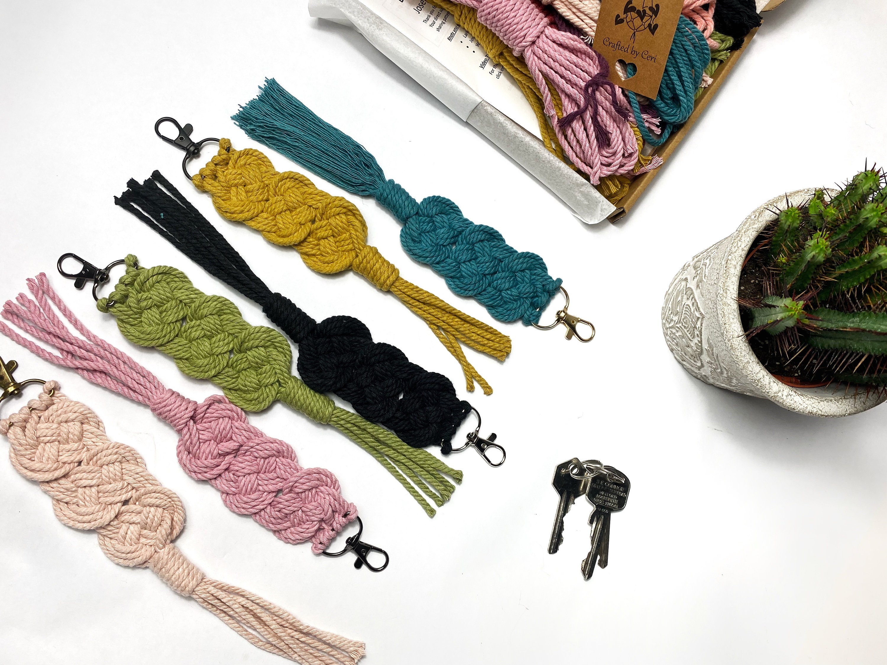 Beginners Macramé DIY Kit Easy Josephine Keychain - Etsy UK