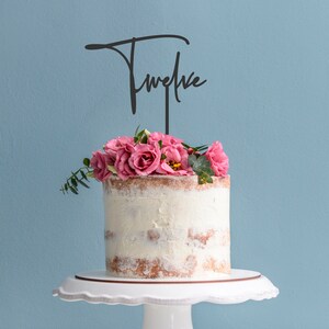 Birthday Cake Topper - Word Twelve Cake Topper - 12th Birthday Cake ...