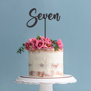 Birthday Cake Topper - Word Seven Cake Topper - 7th Birthday Cake ...