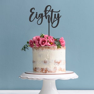 Birthday Cake Topper - Word Eighty Cake Topper - 80th Birthday Cake ...