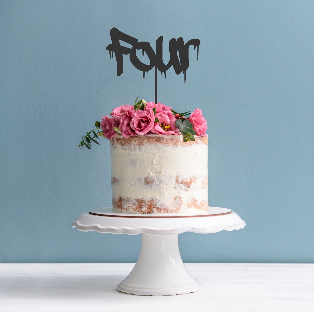 Birthday Cake Topper - Word Four Cake Topper - 4th Birthday Cake ...