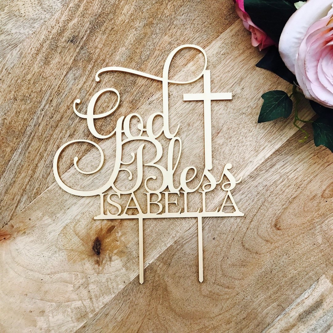 God Bless Cake Topper Cake Topper Cake Decoration Personalised Cake ...