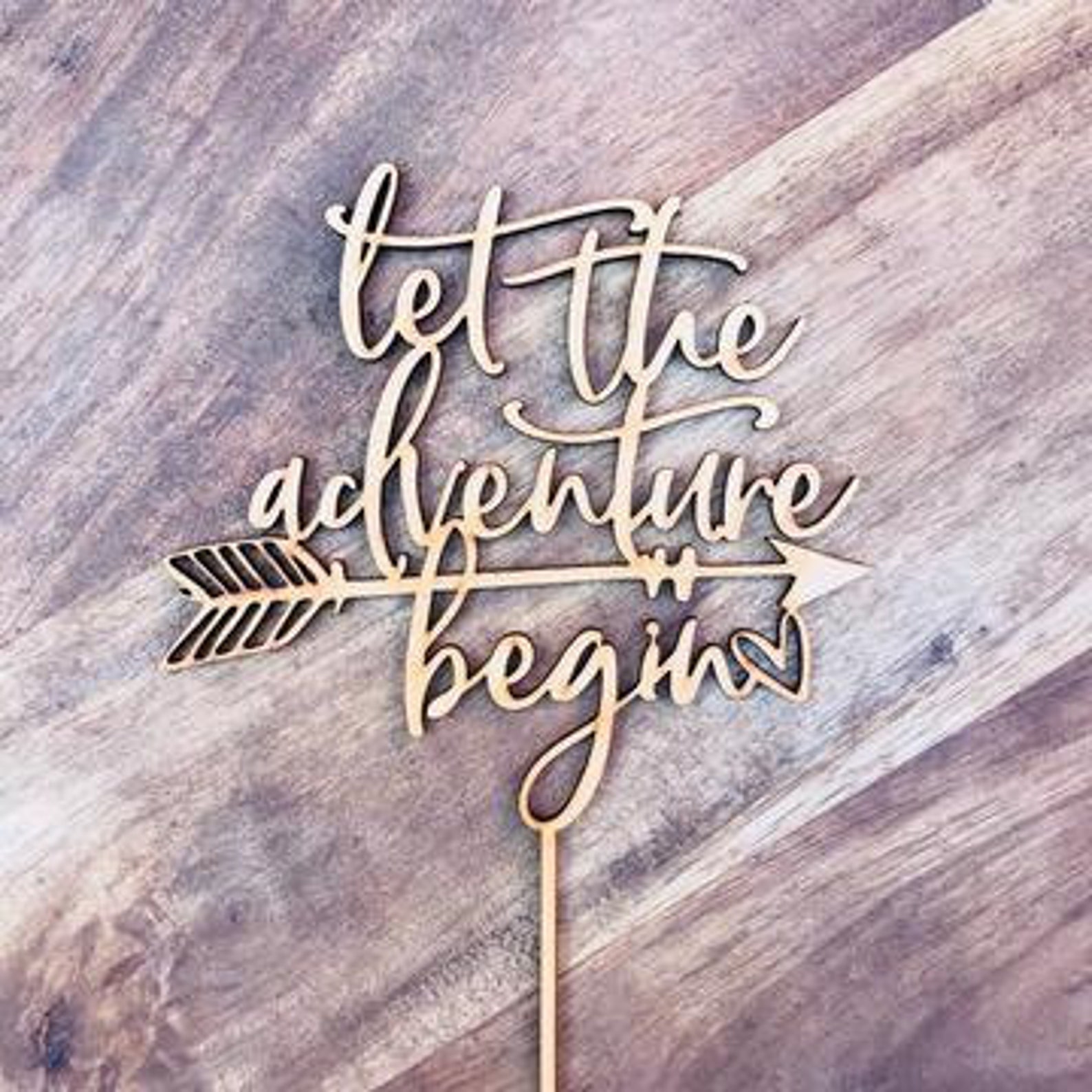 CLEARANCE 1 ONLY Timber Let the Adventure Begin Cake Topper | Etsy