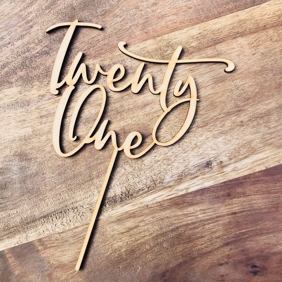 Twenty One Cake Topper 21st Birthday Cake Topper Cake | Etsy