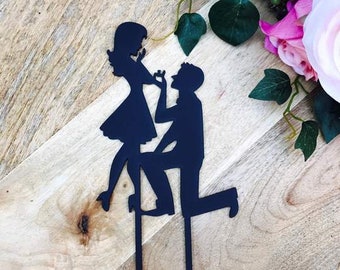 Engagement Cake Topper Marriage Proposal Cake Topper Bridal Shower ...