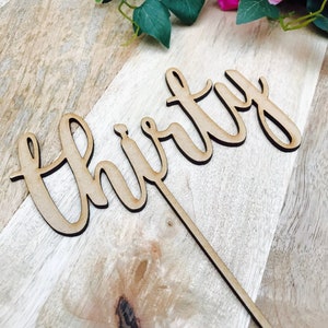 Thirty Cake Topper 30th Birthday Cake Topper Cake Decoration Cake ...