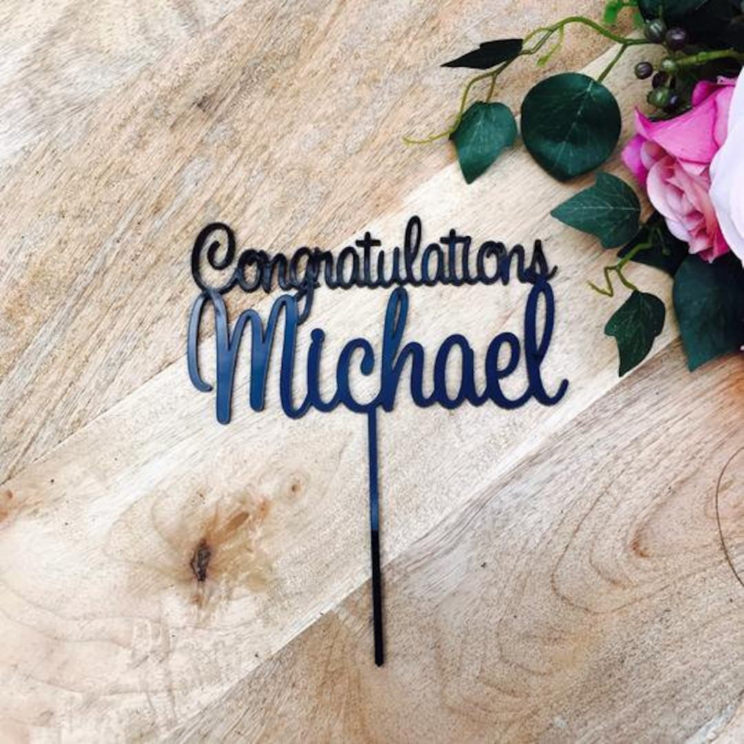 Congratulations Cake Topper Congratulations Personalised Cake Topper ...