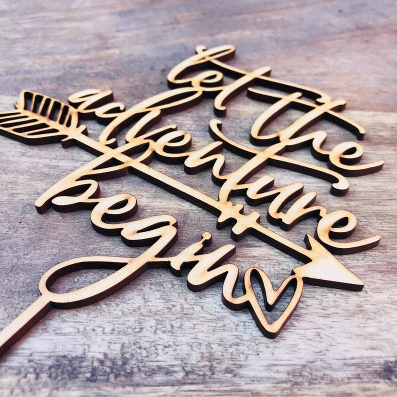 CLEARANCE 1 ONLY Timber Let the Adventure Begin Cake Topper - Etsy