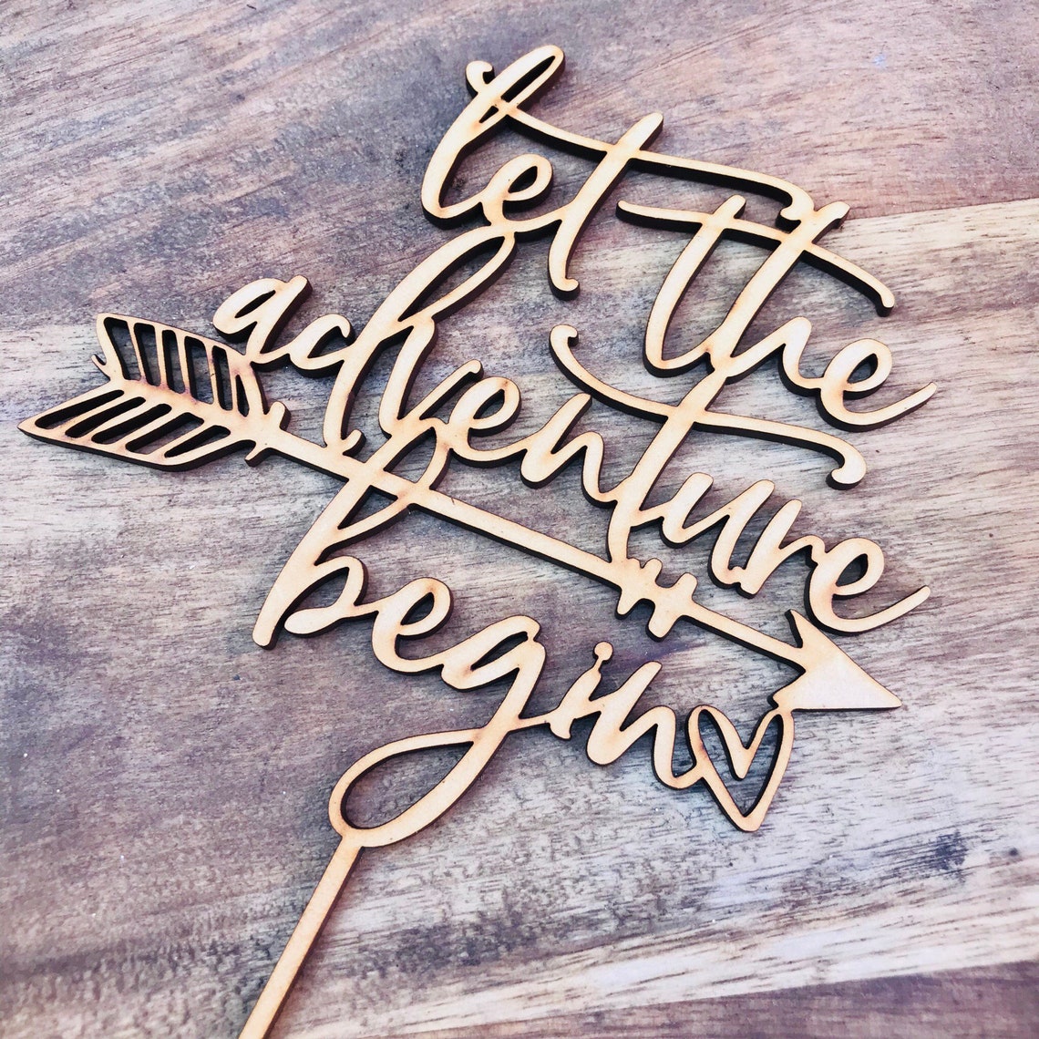 CLEARANCE 1 ONLY Timber Let the Adventure Begin Cake Topper - Etsy