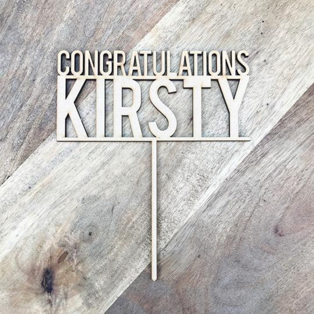 Congratulations Cake Topper Congratulations Personalised Cake Topper ...