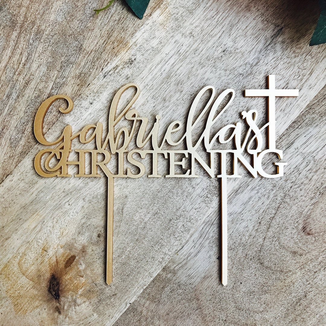 Christening Cake Topper Cake Decoration Personalised Cake Toppers ...