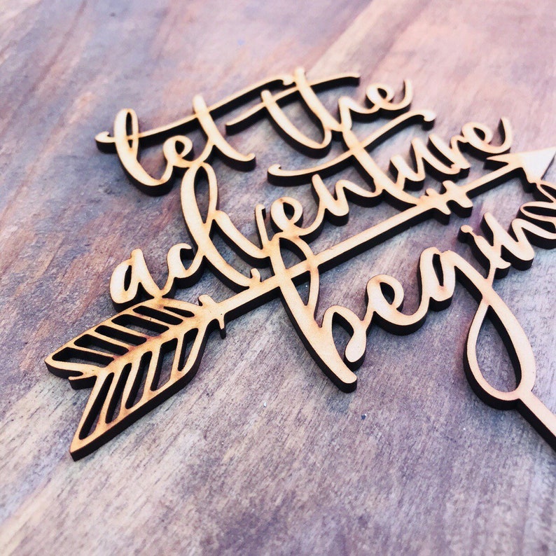 CLEARANCE 1 ONLY Timber Let the Adventure Begin Cake Topper | Etsy