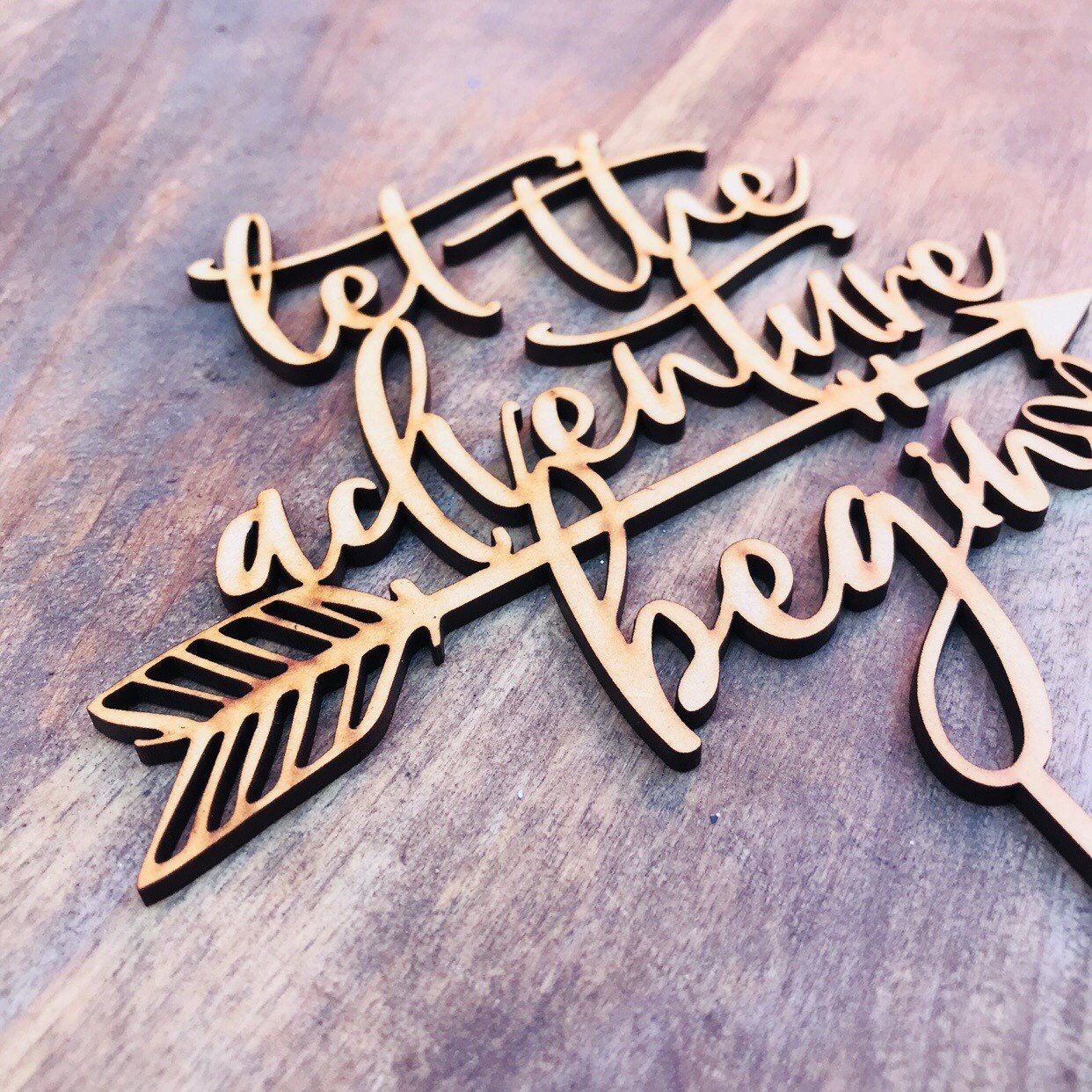 CLEARANCE 1 ONLY Timber Let the Adventure Begin Cake Topper - Etsy