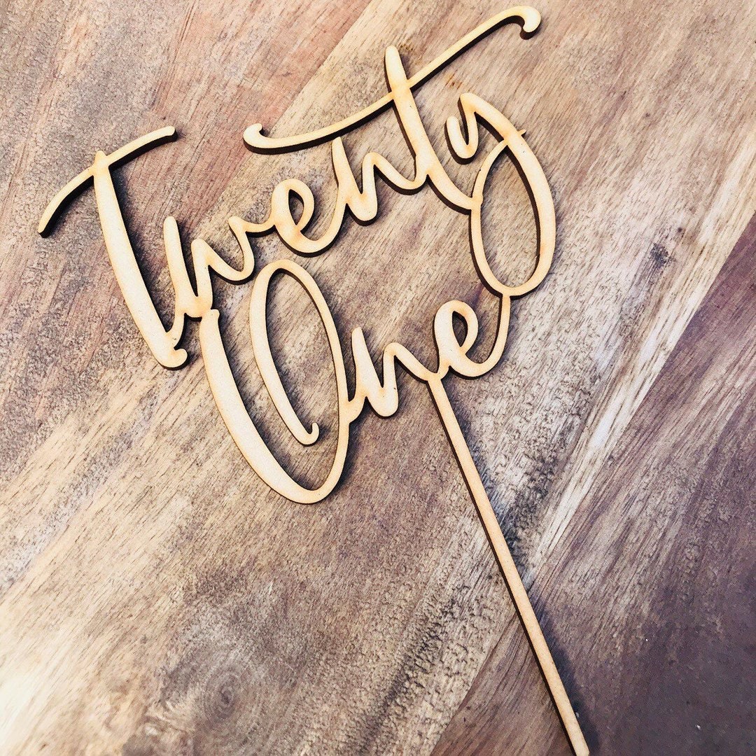 Twenty One Cake Topper 21st Birthday Cake Topper Cake | Etsy