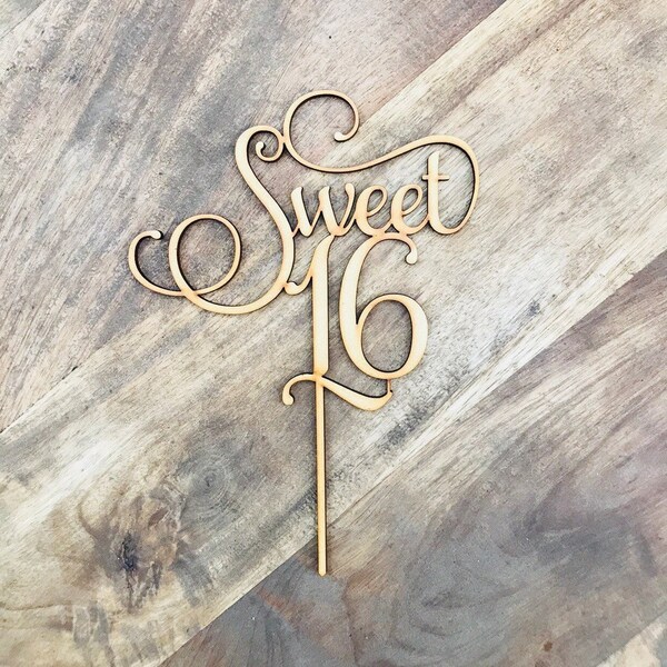 16 Cake Topper - Etsy