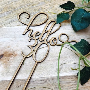 Hello 30 Cake Topper Thirtieth Birthday Cake Topper 30th Birthday Cake ...