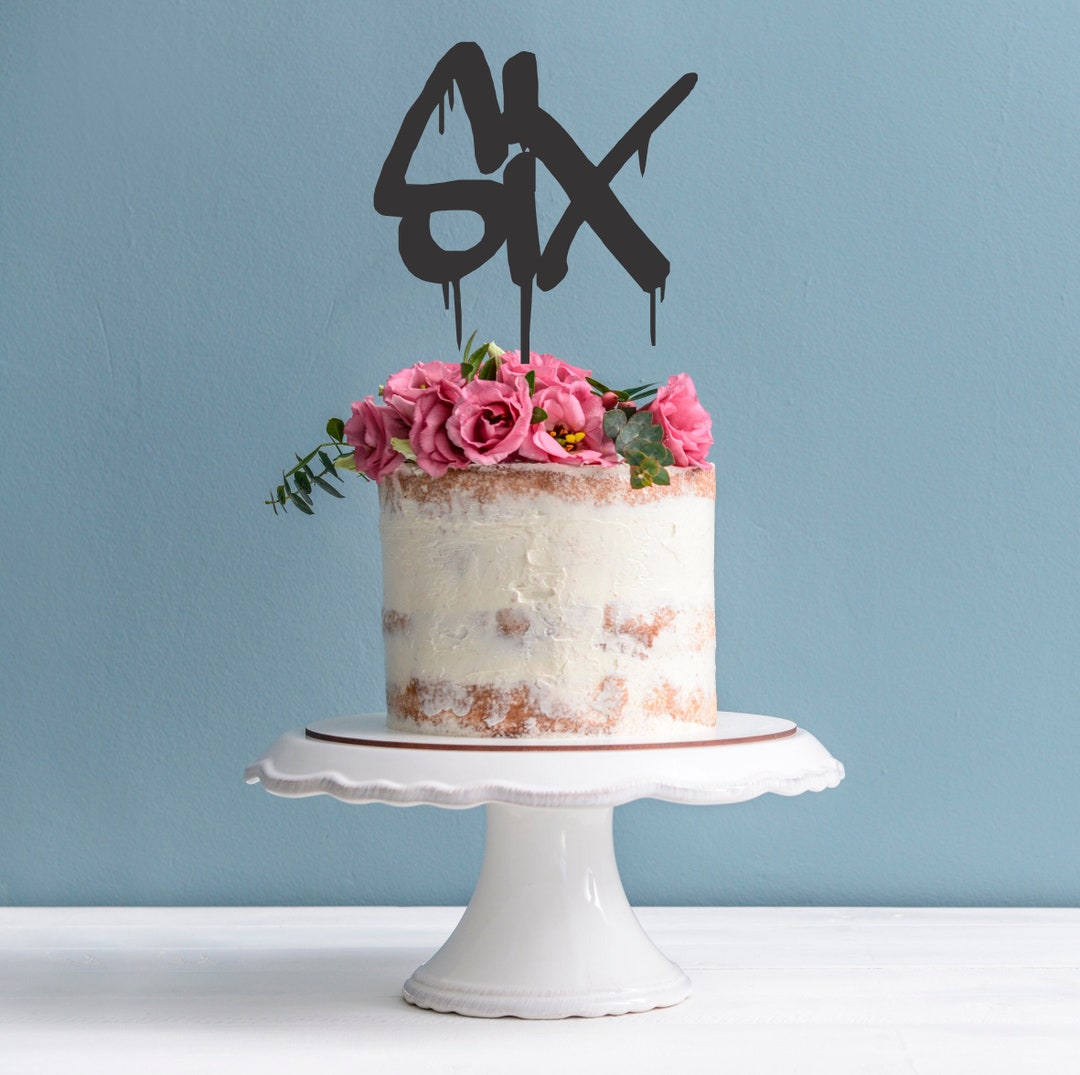 Birthday Cake Topper - Word Six Cake Topper - 6th Birthday Cake ...