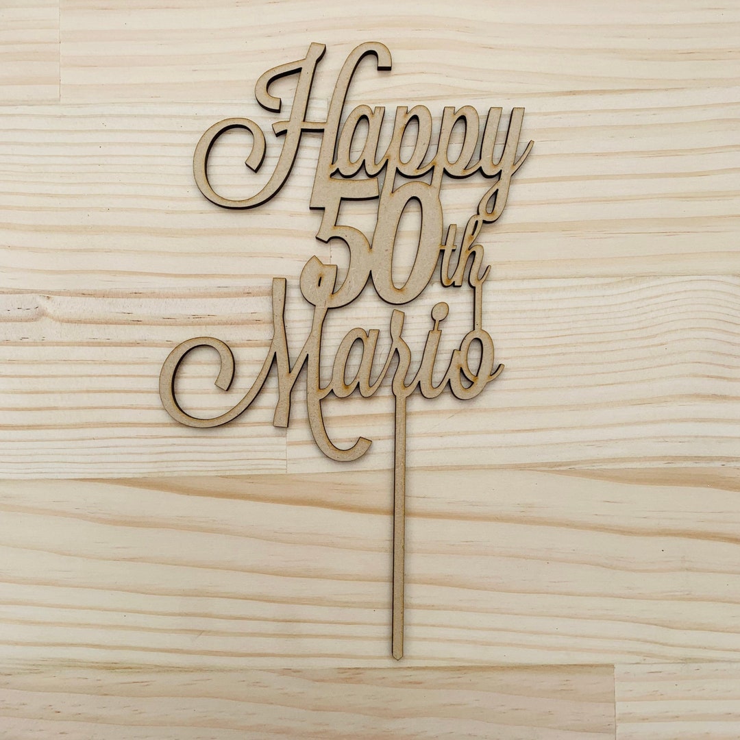 50th Mario Cake Topper 50th Super Mario Cake Topper 50s / 50s / 100 ...