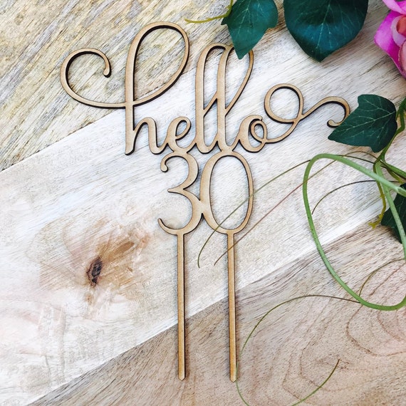 Hello 30 Cake Topper Thirtieth Birthday Cake Topper 30th | Etsy