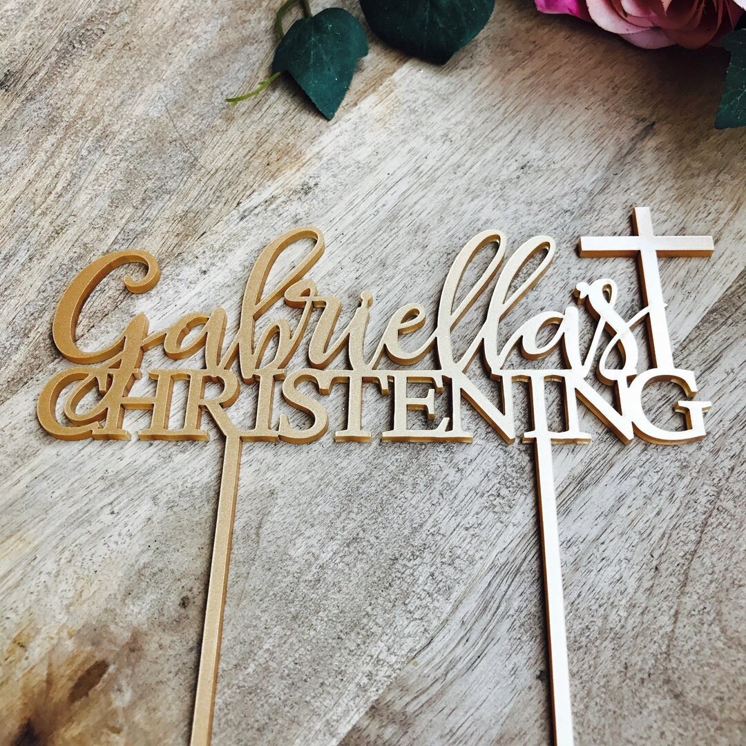 Christening Cake Topper Cake Decoration Personalised Cake | Etsy
