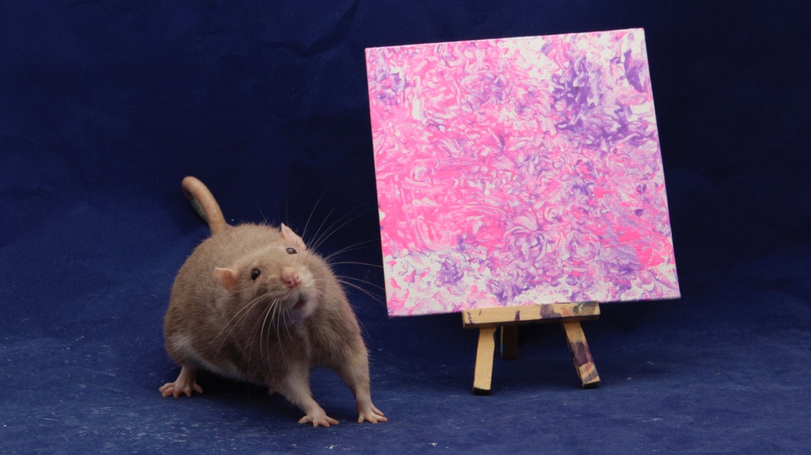 Rat Painting 4x4 | Etsy