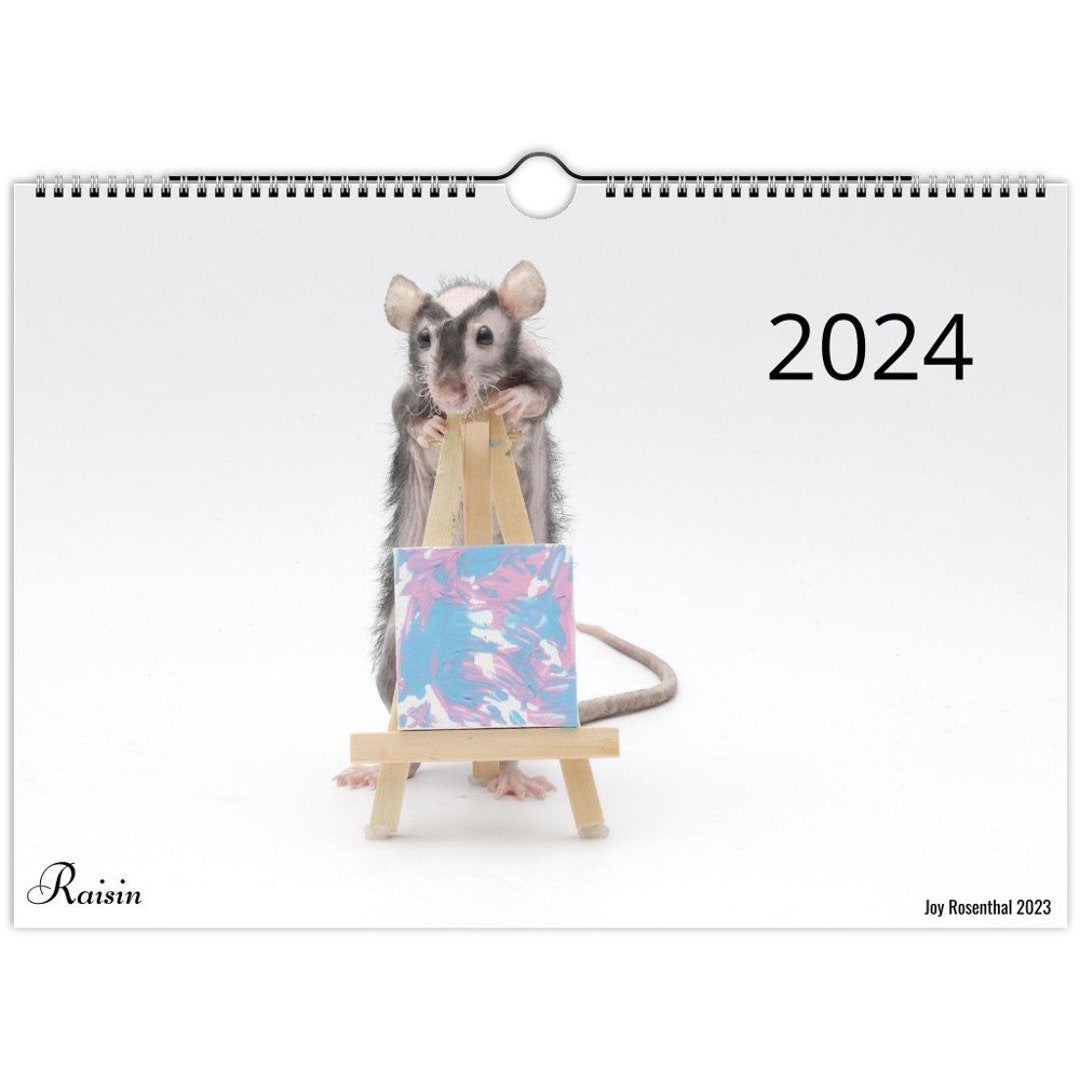Rat Painting Calendar 2024 europe, Asia, Latin America, and Oceania - Etsy