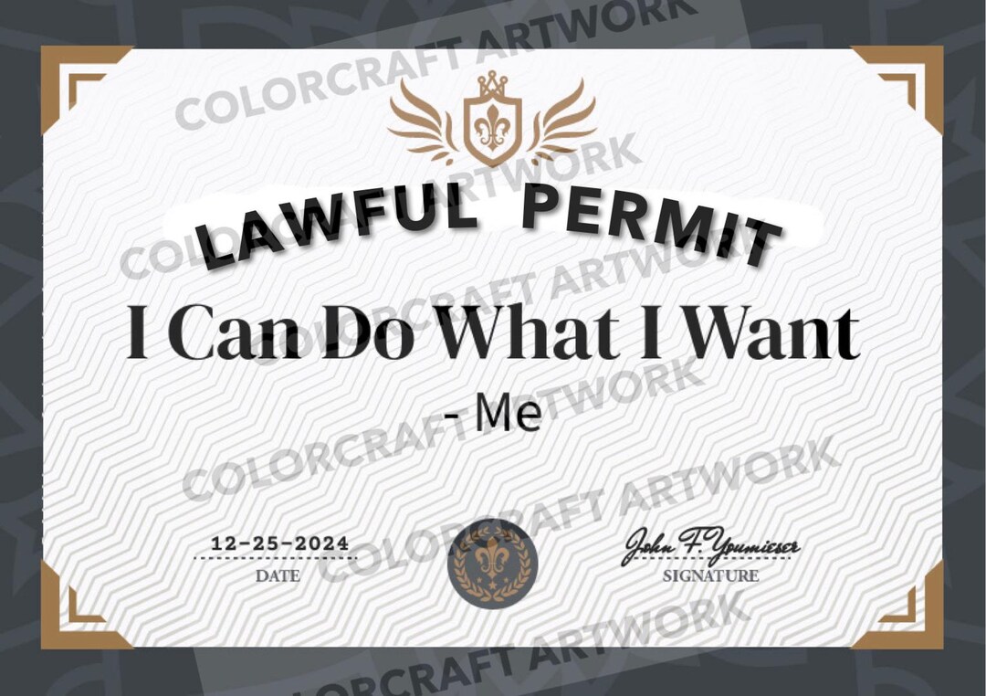Lawful Permit: Unlimited Freedom Digital Download - Etsy