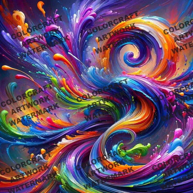 11 Color Splash Digital Art Designs - Hi-res, Commercial Use, Instant ...