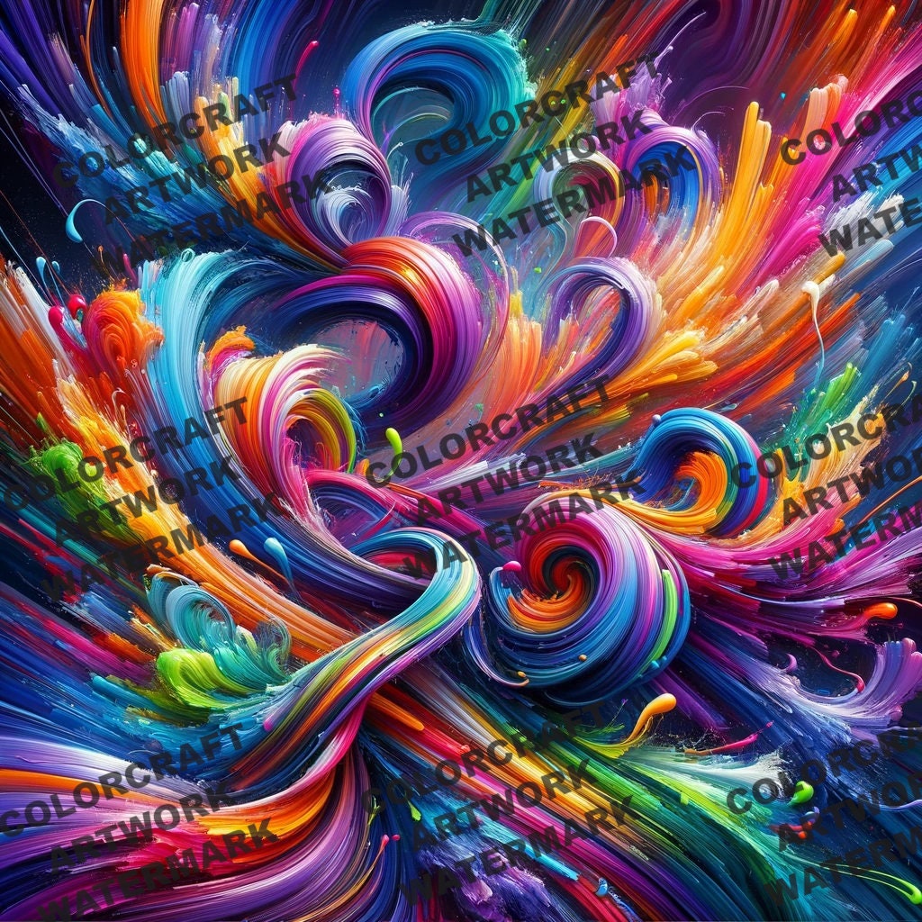 11 Color Splash Digital Art Designs - Hi-res, Commercial Use, Instant ...