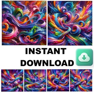 11 Color Splash Digital Art Designs - Hi-res, Commercial Use, Instant ...