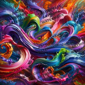11 Color Splash Digital Art Designs - Hi-res, Commercial Use, Instant ...