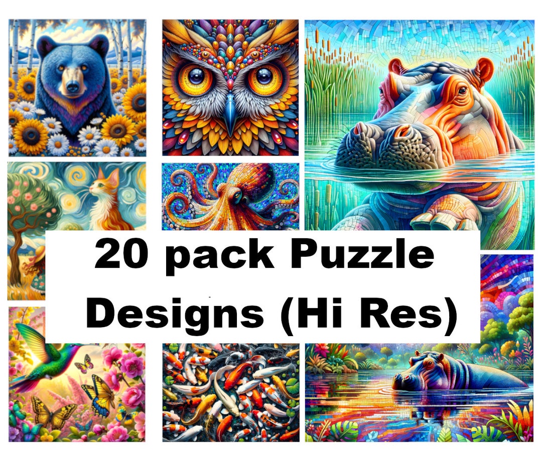 20 High-res Animal Digital Art Bundle for Puzzle - Etsy