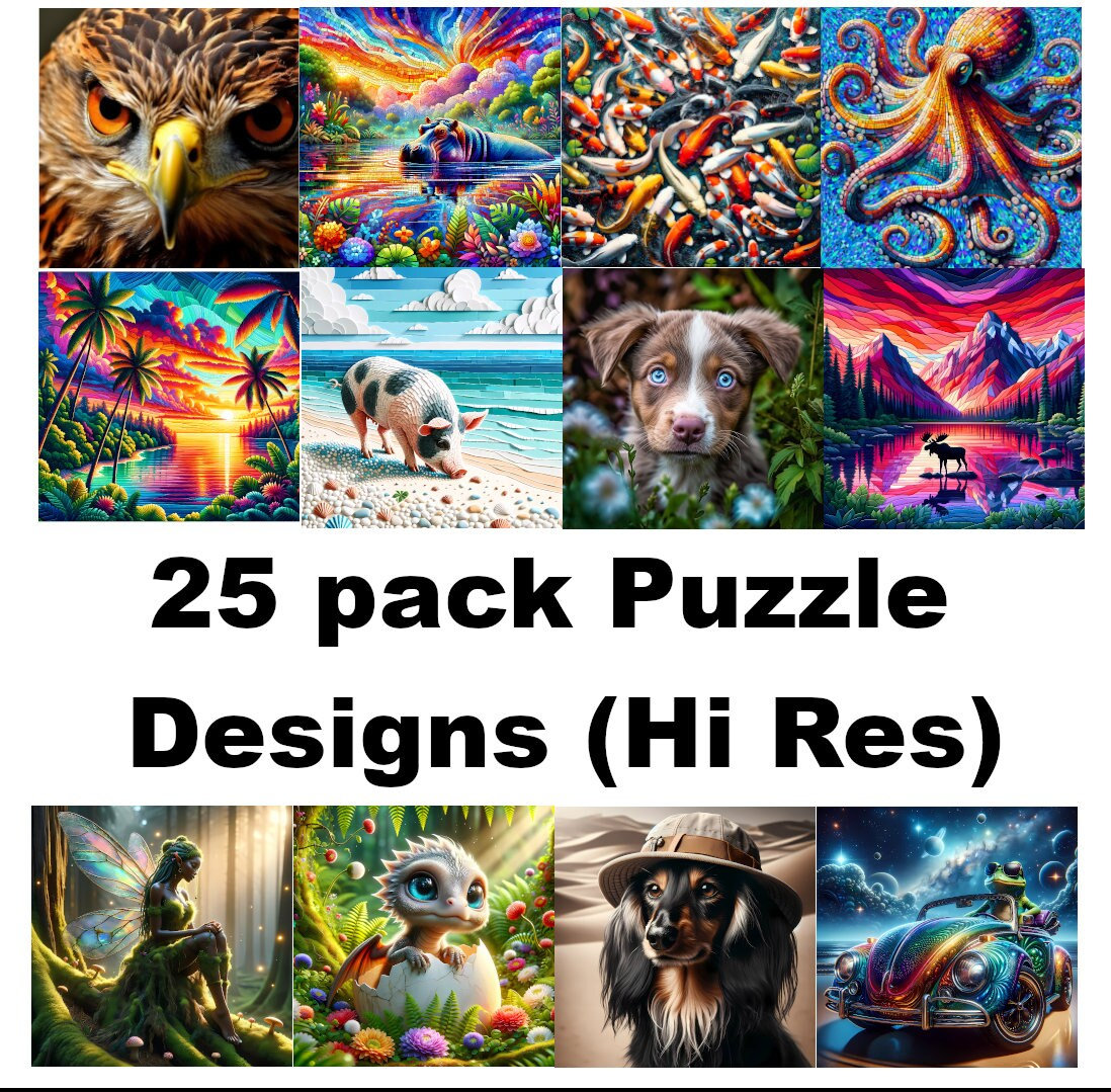 25 High-res Digital Art Bundle for Puzzle - Etsy