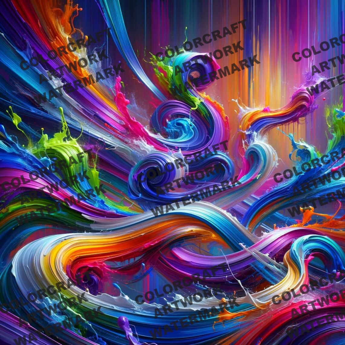 11 Color Splash Digital Art Designs Hi-res, Commercial Use, Instant ...