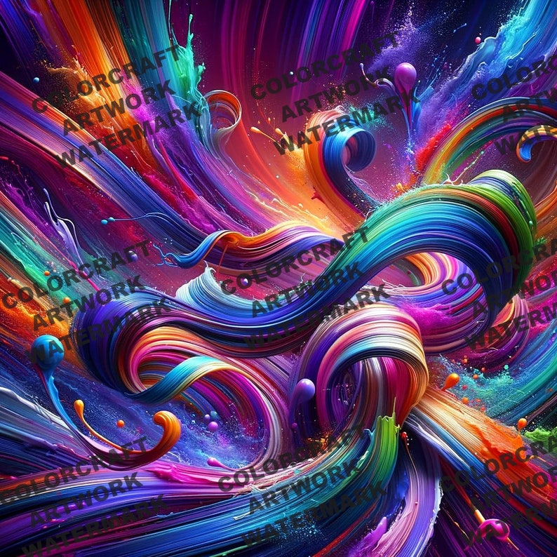 11 Color Splash Digital Art Designs - Hi-res, Commercial Use, Instant ...