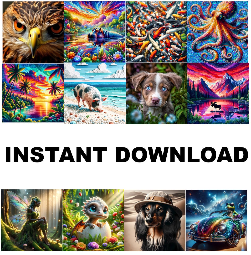 25 High-res Digital Art Bundle for Puzzle - Etsy