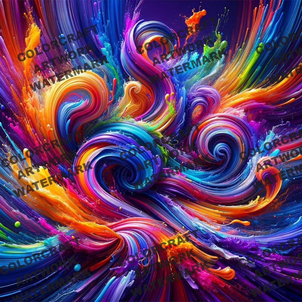 11 Color Splash Digital Art Designs Hi-res, Commercial Use, Instant ...