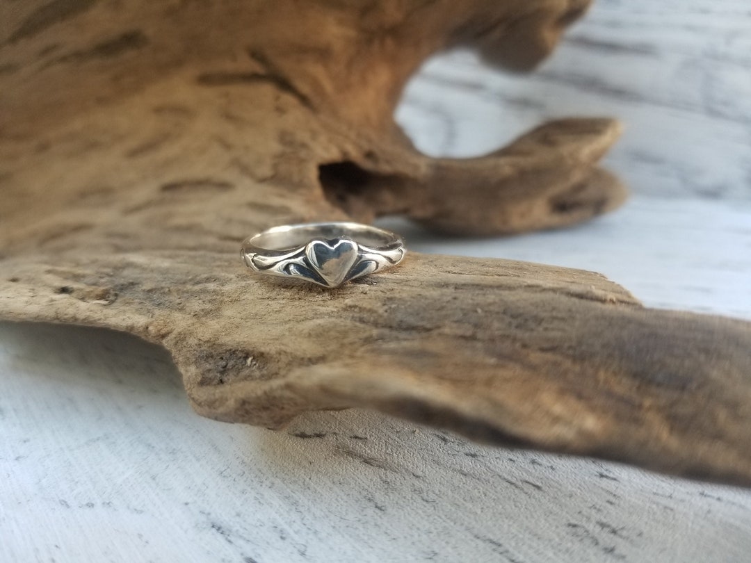 Sterling Silver Heart Ring - Etsy