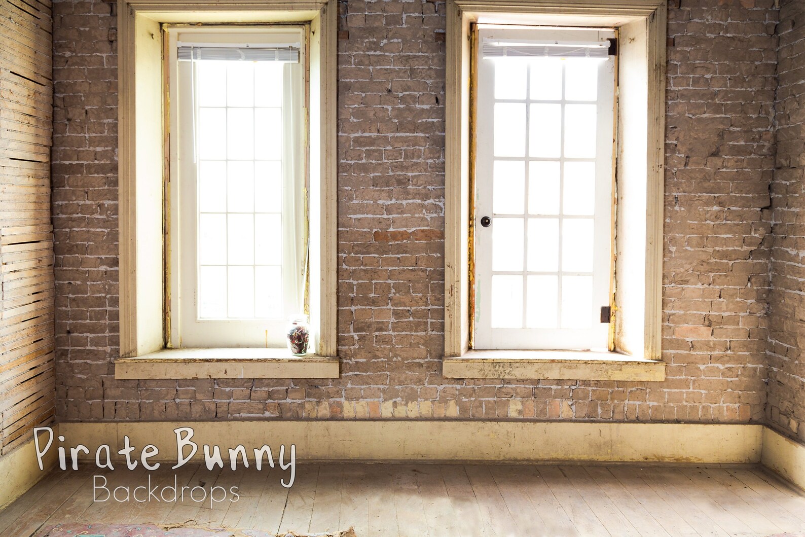 Rustic Brick Wall Digital Background Vintage Brick Building Old Window ...