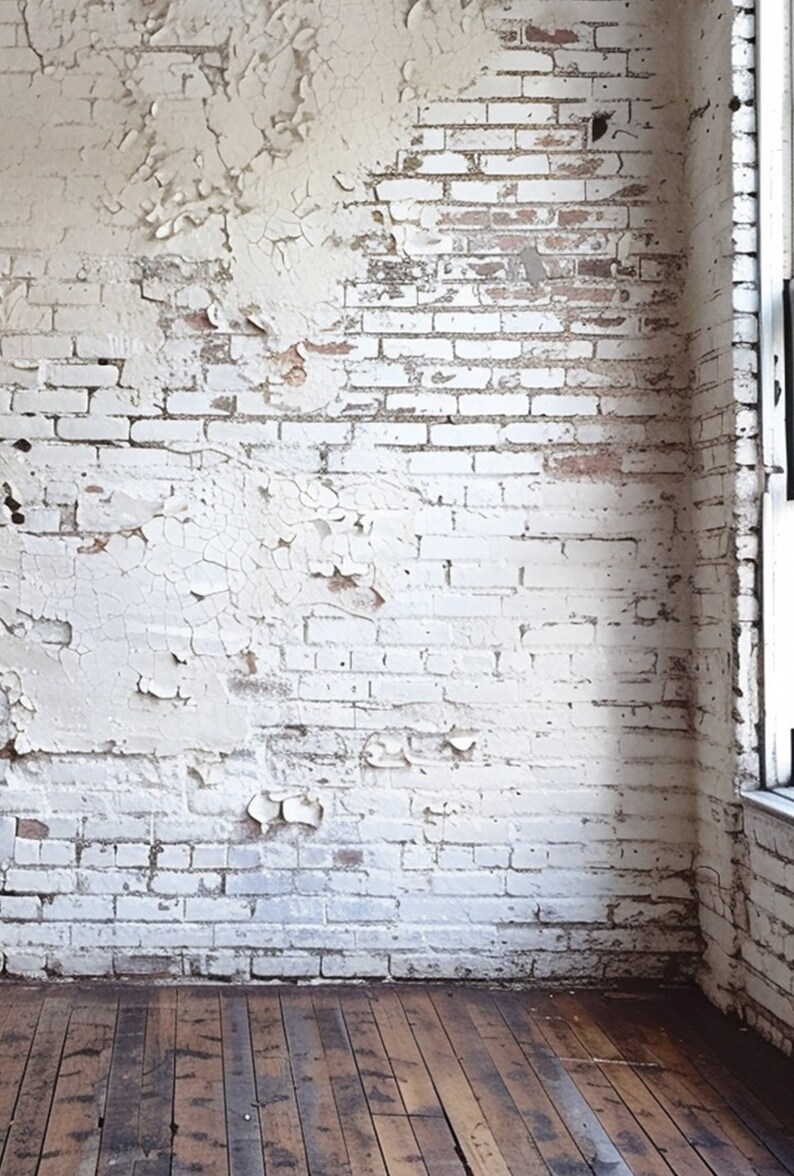 Rustic Brick Wall Digital Backgrounds, Vintage Brick Building, Senior ...