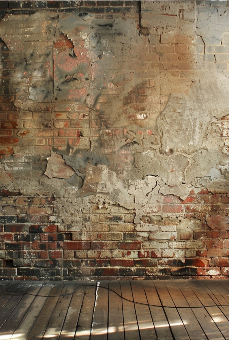 Rustic Brick Wall Digital Backgrounds, Vintage Brick Building, Senior ...