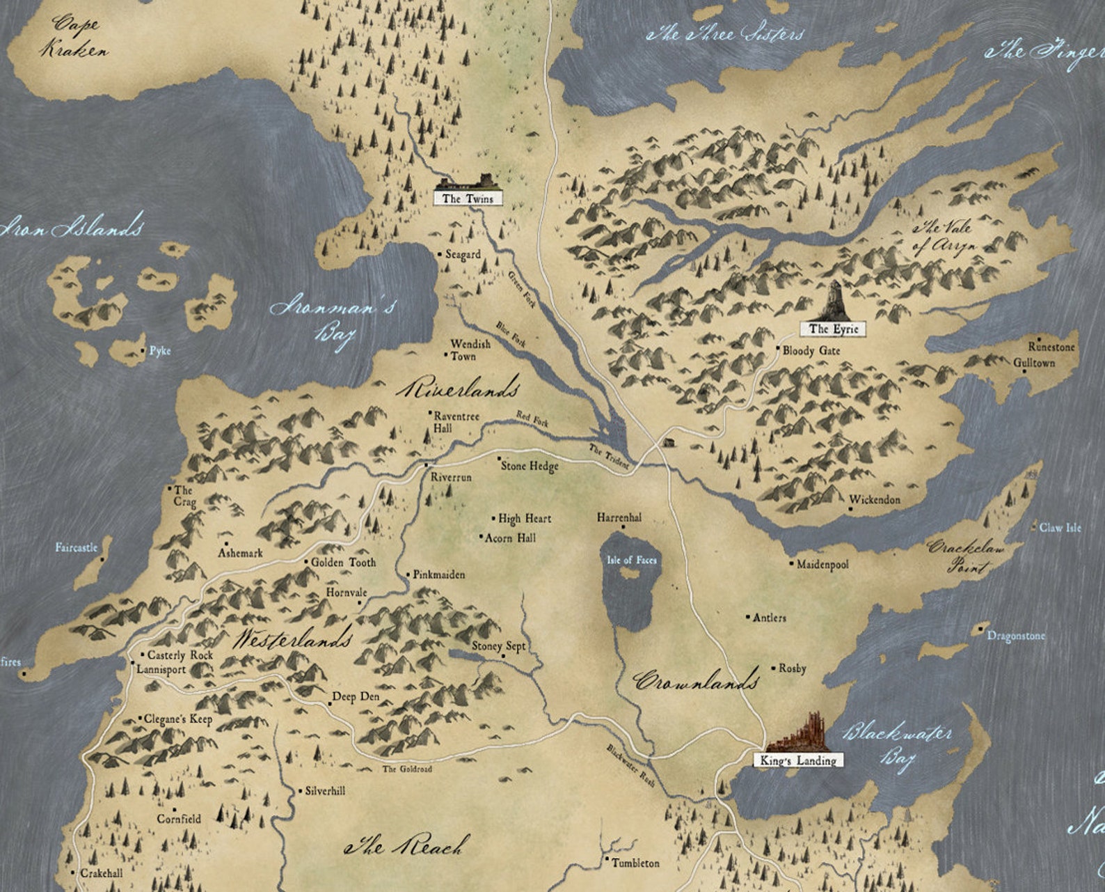 Game of Thrones Map, Game of Thrones, Westeros Map, Nursery Decor ...