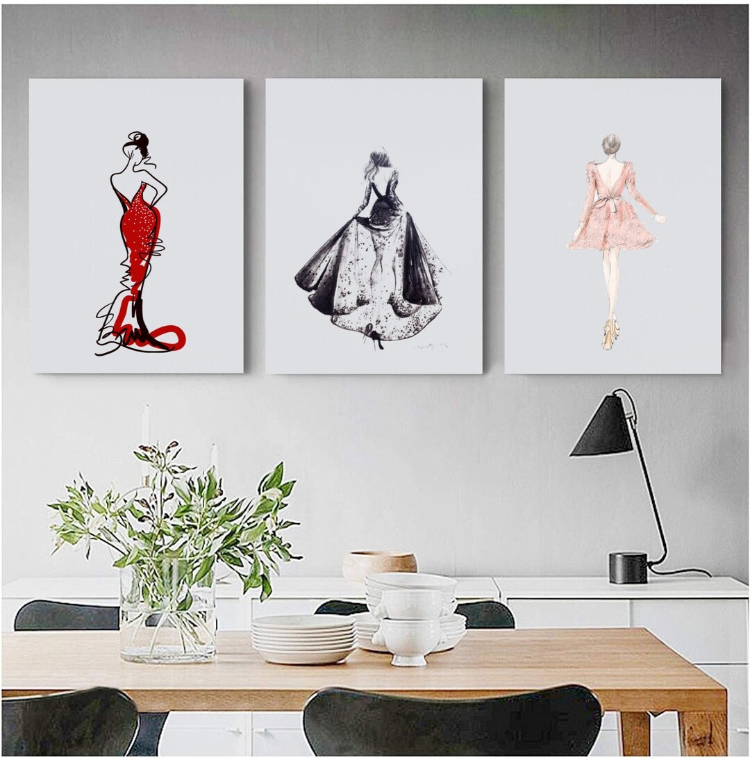 Dress Posters, Lipstick Wall Art, Scandinavian Design, Abstract Art ...