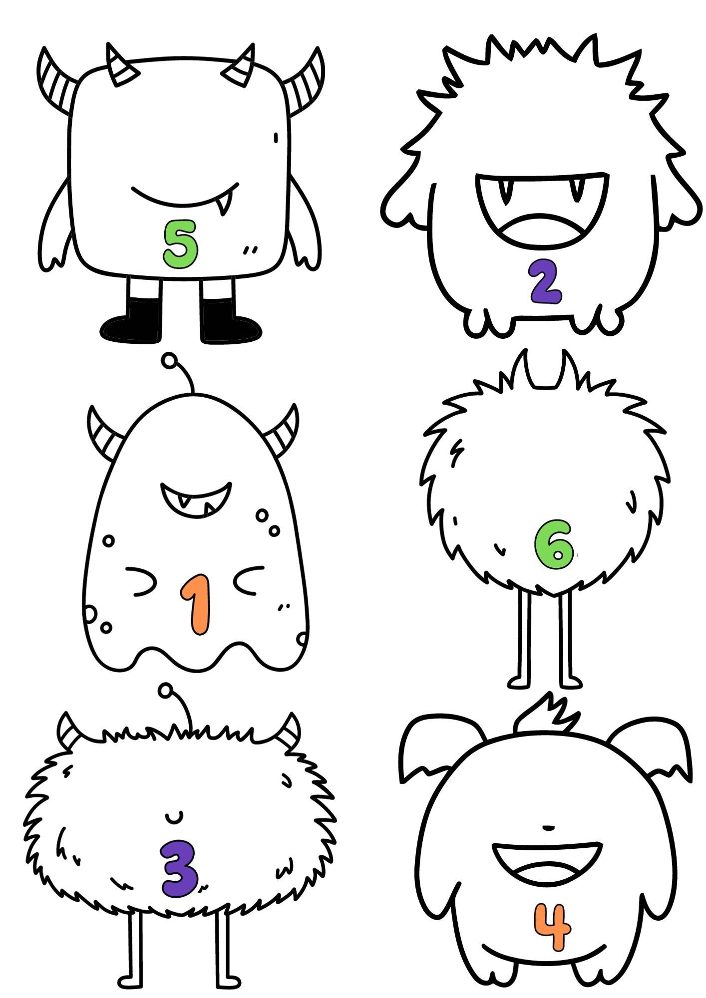 Preschool Monster Eyes Counting, Counting Practice, Fine Motor Practice ...