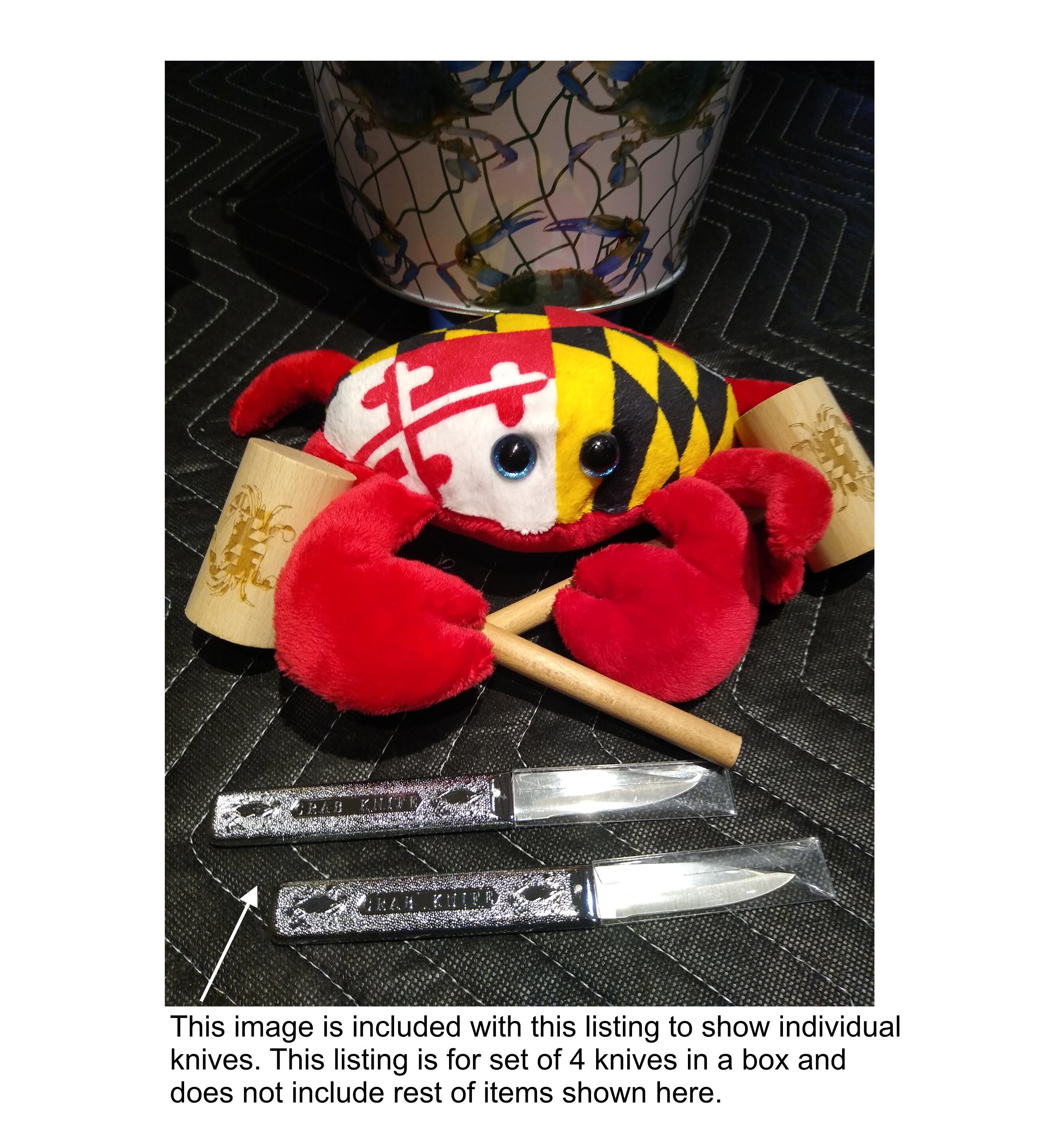 GIFT BOX SET of 4 Metal Crab Picking Knives Perfect for Crab Feasts - Etsy