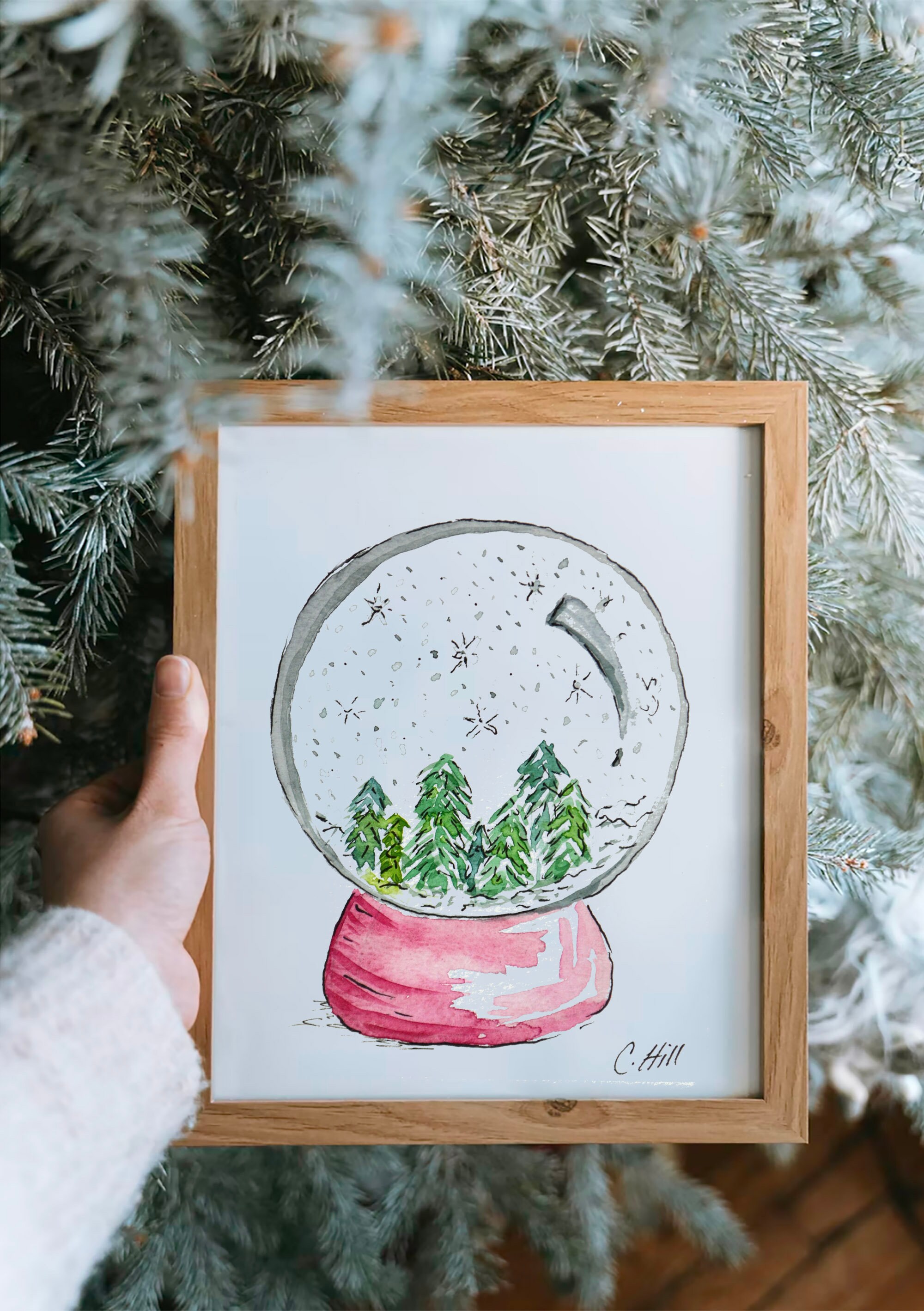 Watercolor Snow Globe Digital Download Artwork - Etsy