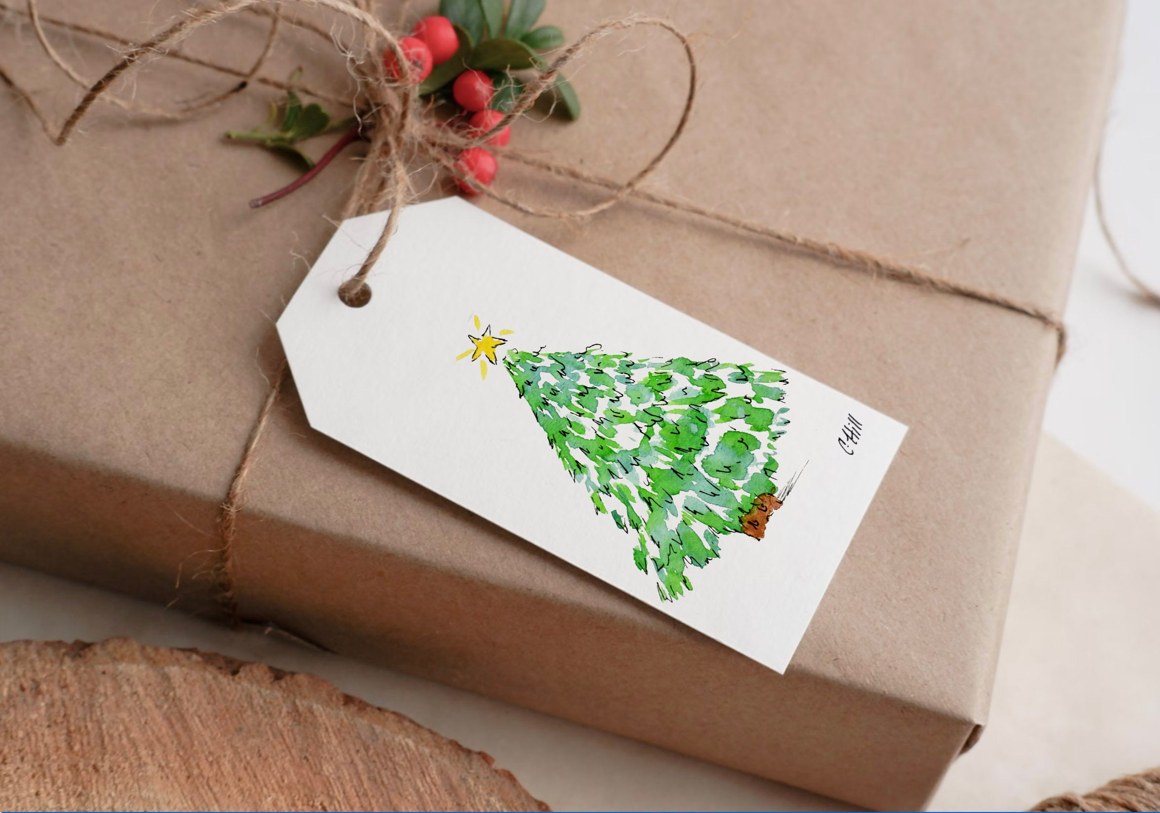 Watercolor Christmas Tree Digital Download Artwork - Etsy